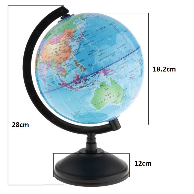 World Earth Globe 18.2cm Map Educational Learning Toy School Teaching ...