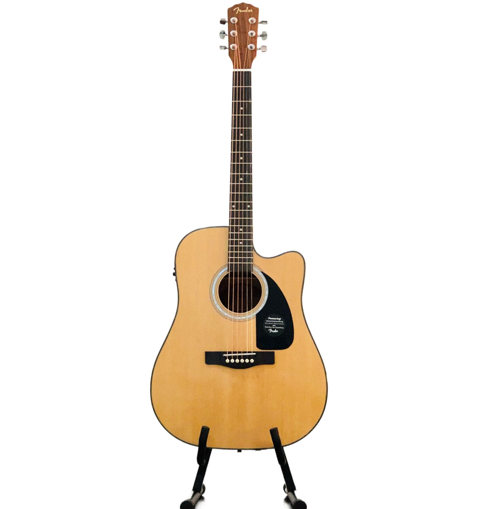 Fender CD-60 SCE NAT Dreadnought Semi Acoustic Guitar with Tuner ...