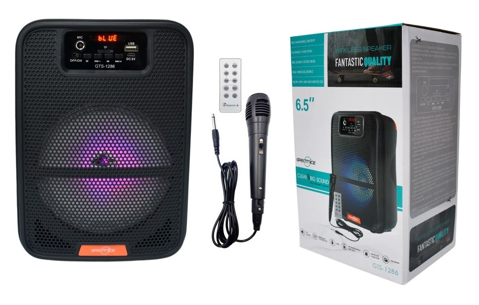 Wireless Portable Karaoke Speaker With FREE Mic Support Bluetooth, Mic ...