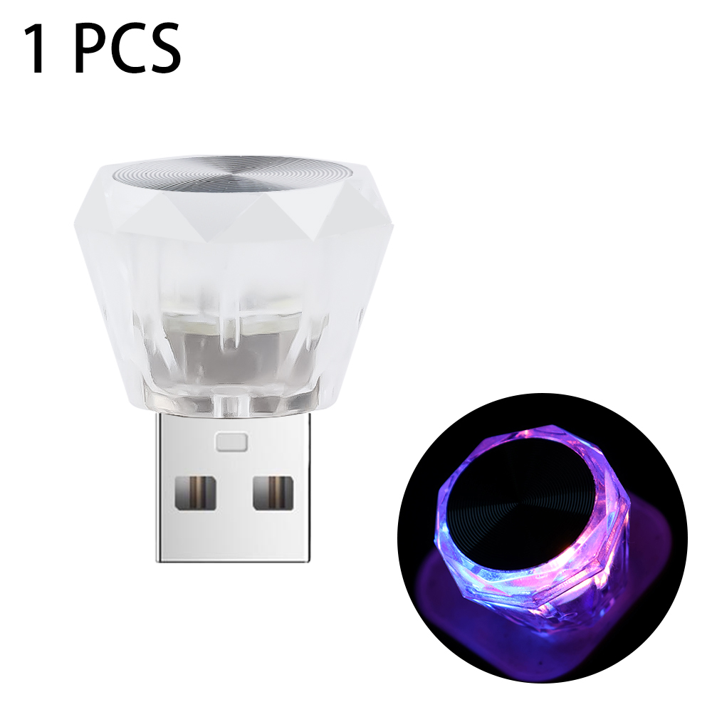 1/5Pcs Car USB Atmosphere Light LED Mini Colorful Night Light Wiring ...