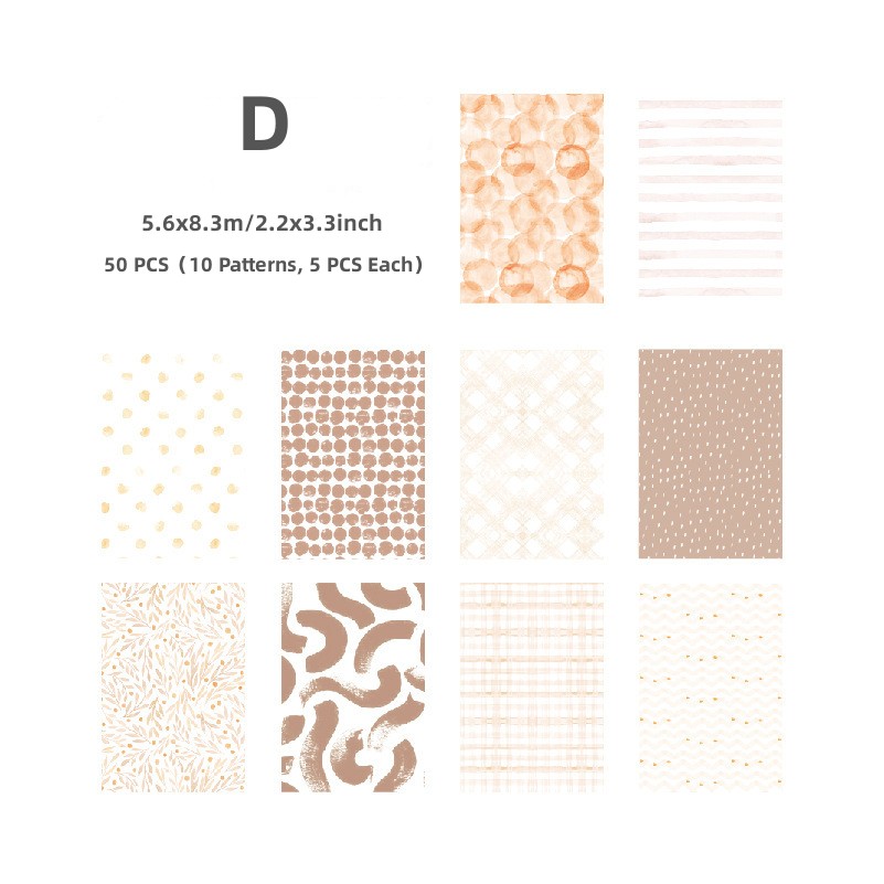 Panda Online 50PCS Sweet Supply Station Series Basic Material Paper DIY Album Journaling Planner ...