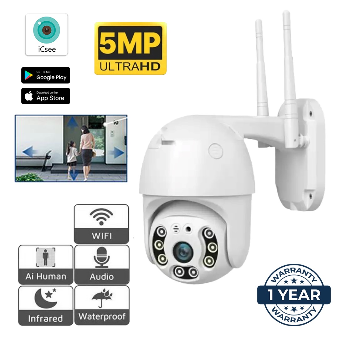 5MP PTZ IP Wifi Camera AUTO Tracking Surveillance Camera Color Night ...