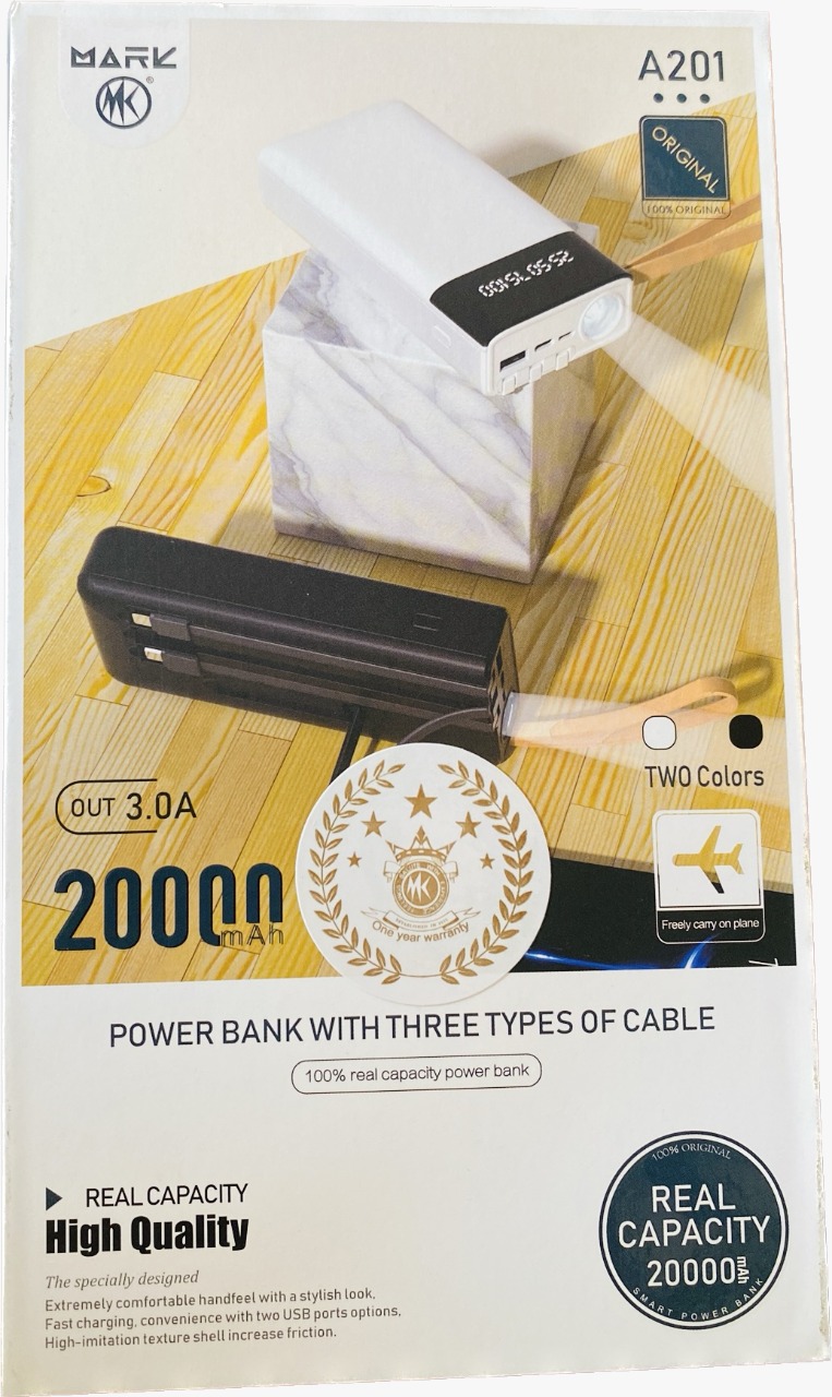 MARK Power Bank with three types of cable 20000mAh | Daraz.lk