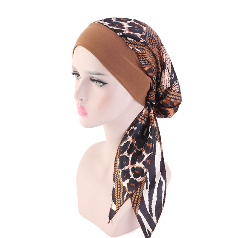 Women Cancer Head Scarf Chemo Hair Loss Hat Turban Pre-Tied Headwear ...