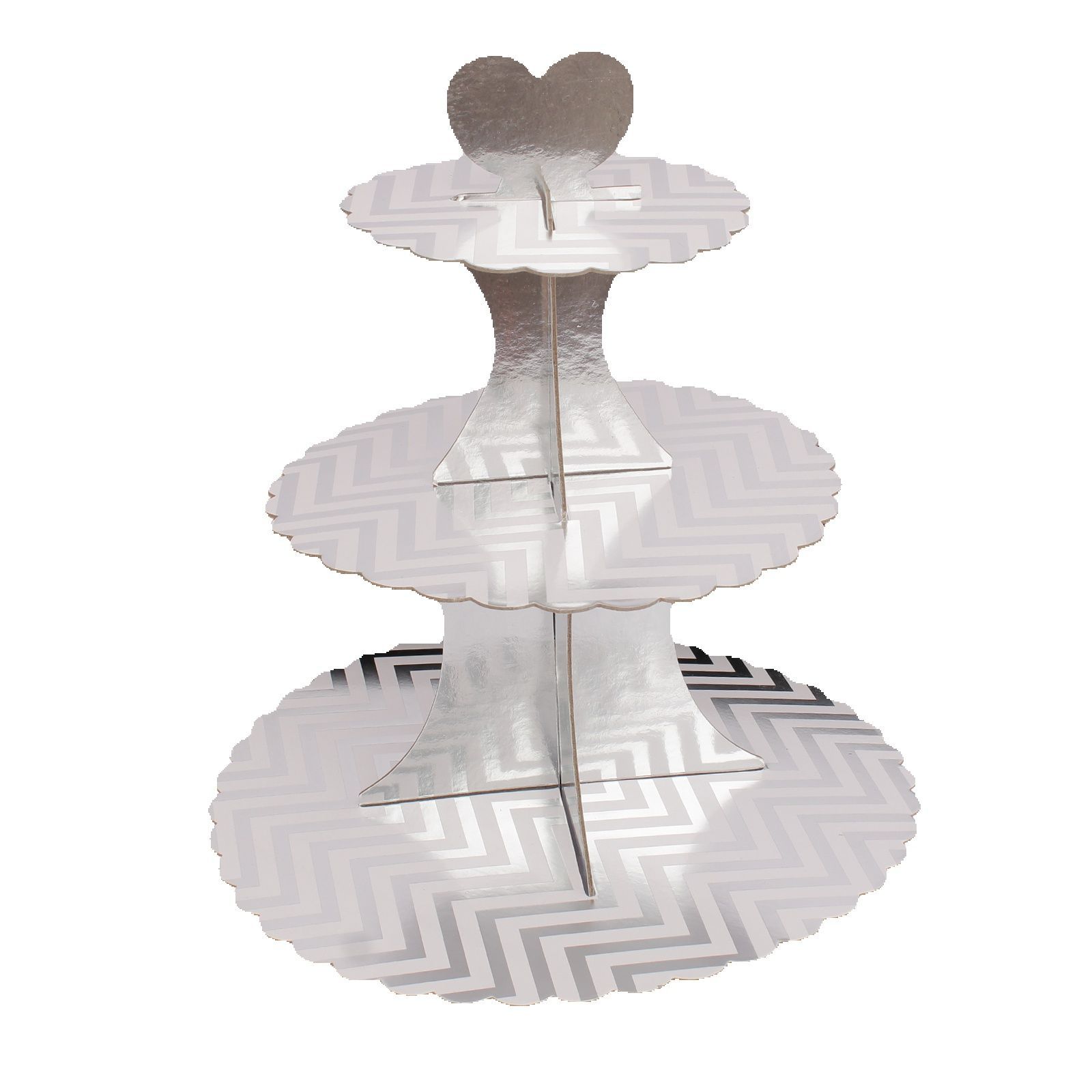 3 Tier Cupcake Stand/ Cupcake Server/ Cup Cake & Dessert Stand - Silver ...