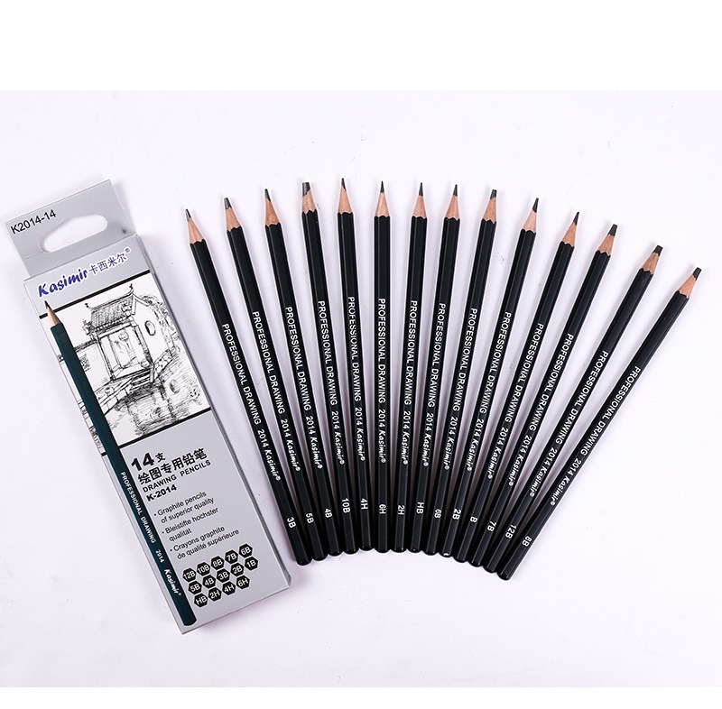 【NEW】 14Pcs/Set Professional Sketch Pencil Set HB 2B Graphite Art ...