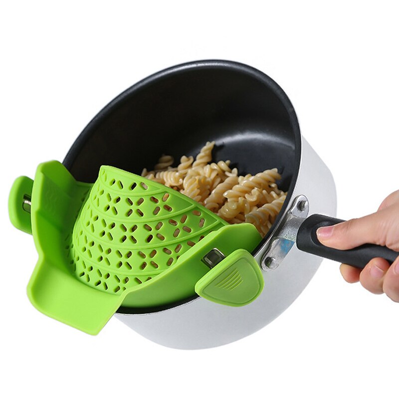 【Hot】 Universal Silicone Clip-On Pan Pot Strainer Anti-Spill Pasta Pot ...