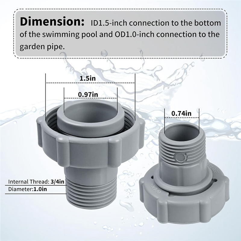 Swimming Pool Drain Fitting Connects for P6A1420 Pools, Connect to the ...