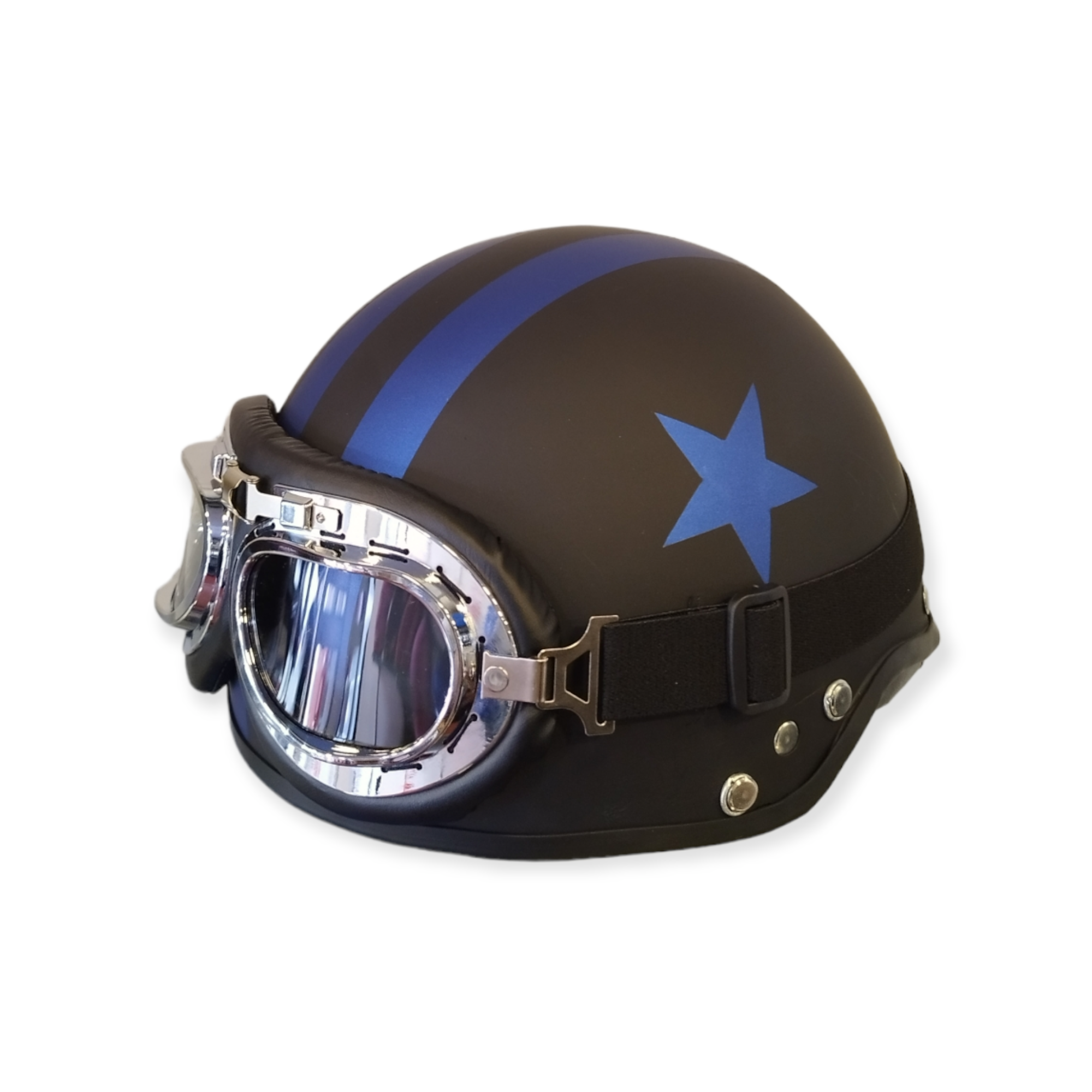 Classic Half Motorbike Helmet with Goggles | Daraz.lk