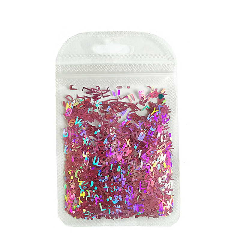 10g Holographic Glitter English Alphabet Flakes For Epoxy Resin Filling ...
