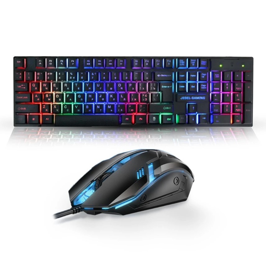Jedel GK 110+ Wired Gaming Rainbow Led Keyboard And Mouse Combo | Daraz.lk