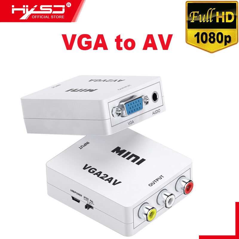 HXSJ HW-2111 VGA To AV Adapter with 3.5mm Audio for PC TV Monitor | Daraz.lk