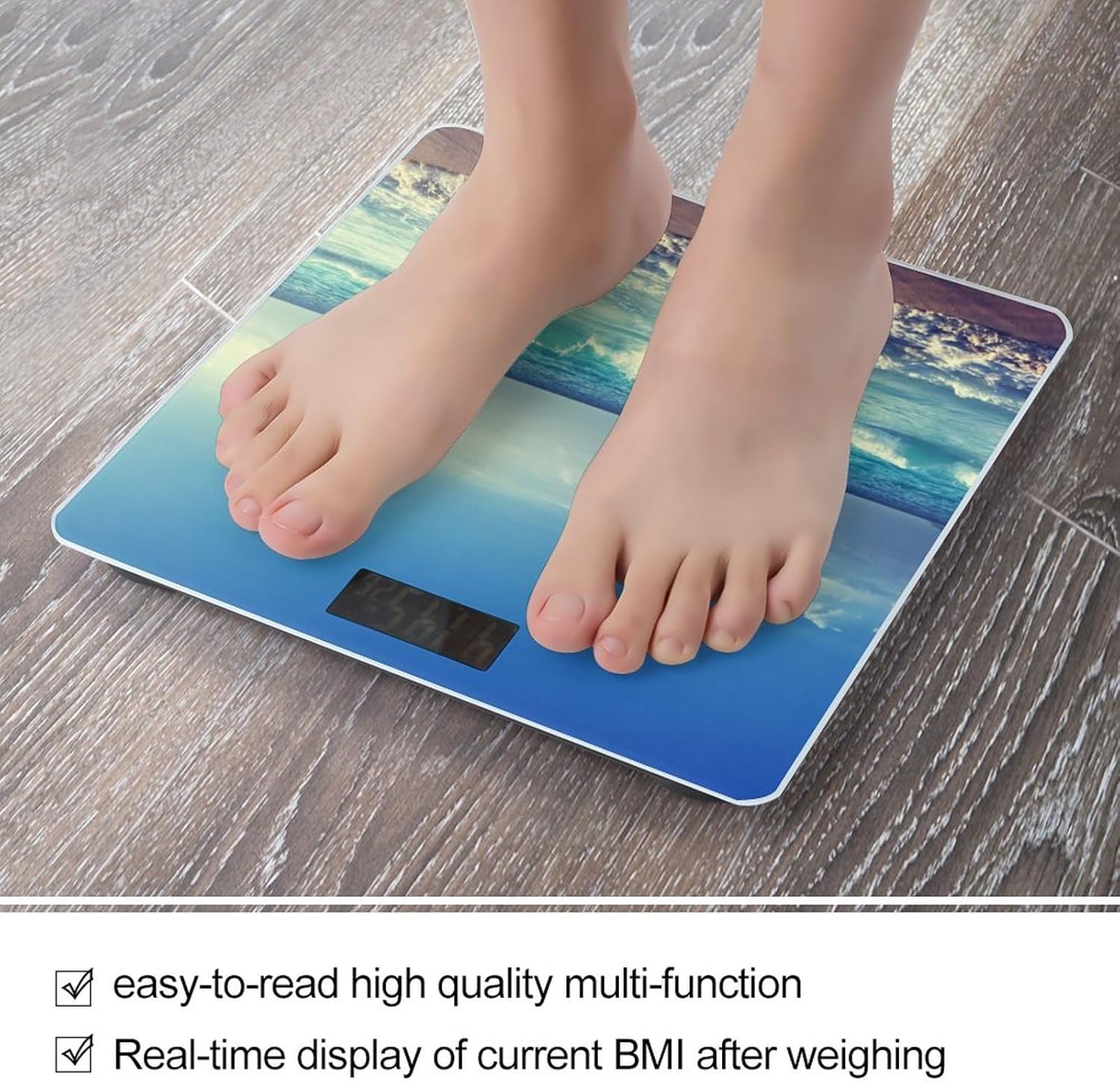 Square Shape Glass Digital Bathroom Scale Weighing Scale LCD Electronic ...