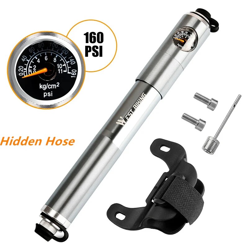 bicycle pump WEST BIKING Mini Bike Hand Pump with Gauge 120 -300 PSI ...