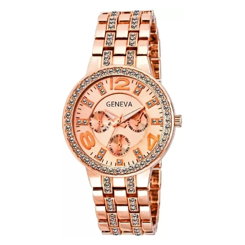 GENEVA Luxury Ladies Women Fashion Watches Wristwatch Stainless Steel ...