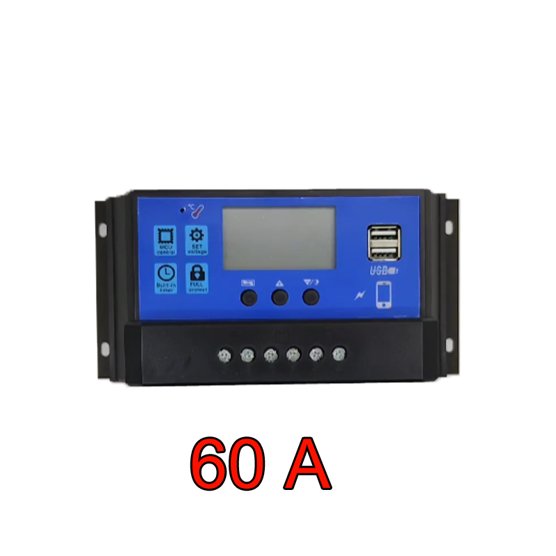 10A 20A 30A 40A 50A 60A 100A Solar Panel Controller Solar Charge Controller 12V/24V Adjustable ...
