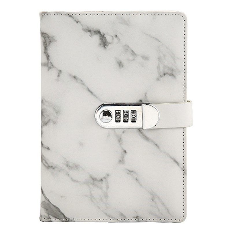 A5 Marble Texture Journal Writing Notebooks with Combination Lock ...