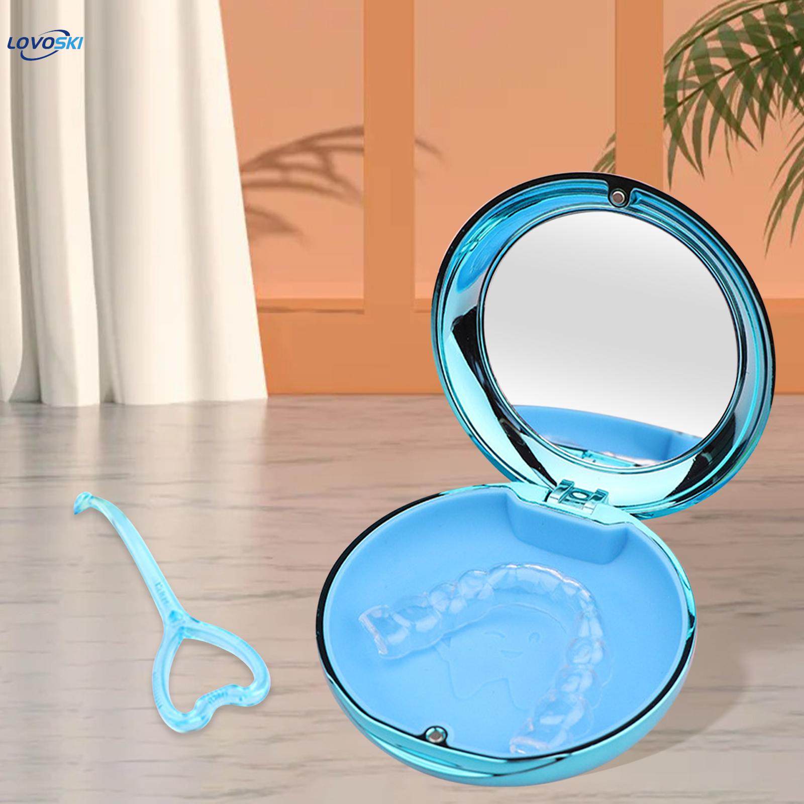 Compact Retainer Case with Mirror Storage Boxes Silicone Liner | Daraz.lk