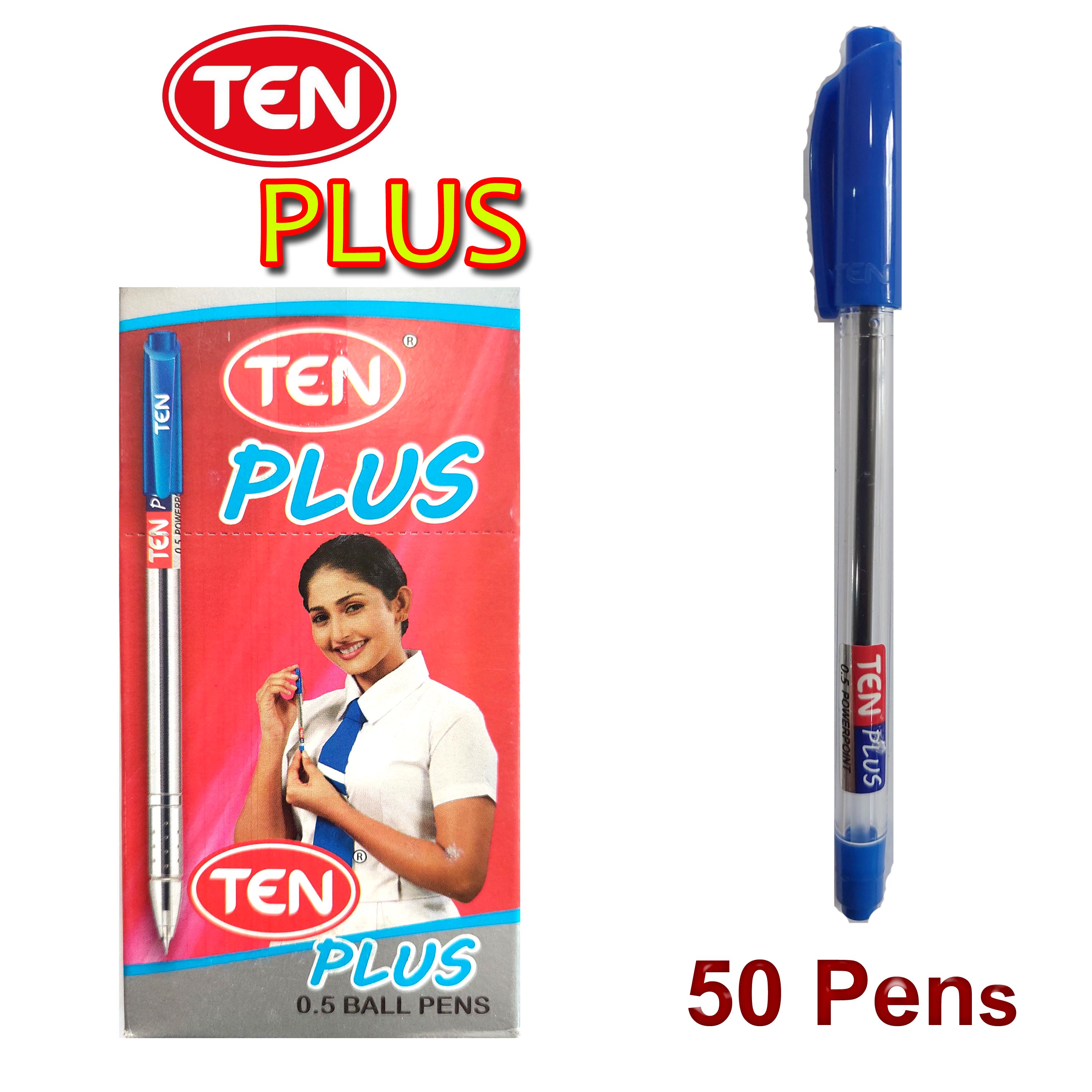 Ball point pen Blue TEN PLUS | Daraz.lk