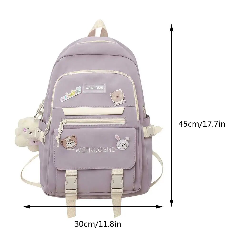 Korean School Backpack for Girls Children Teenager Multi Pocket ...