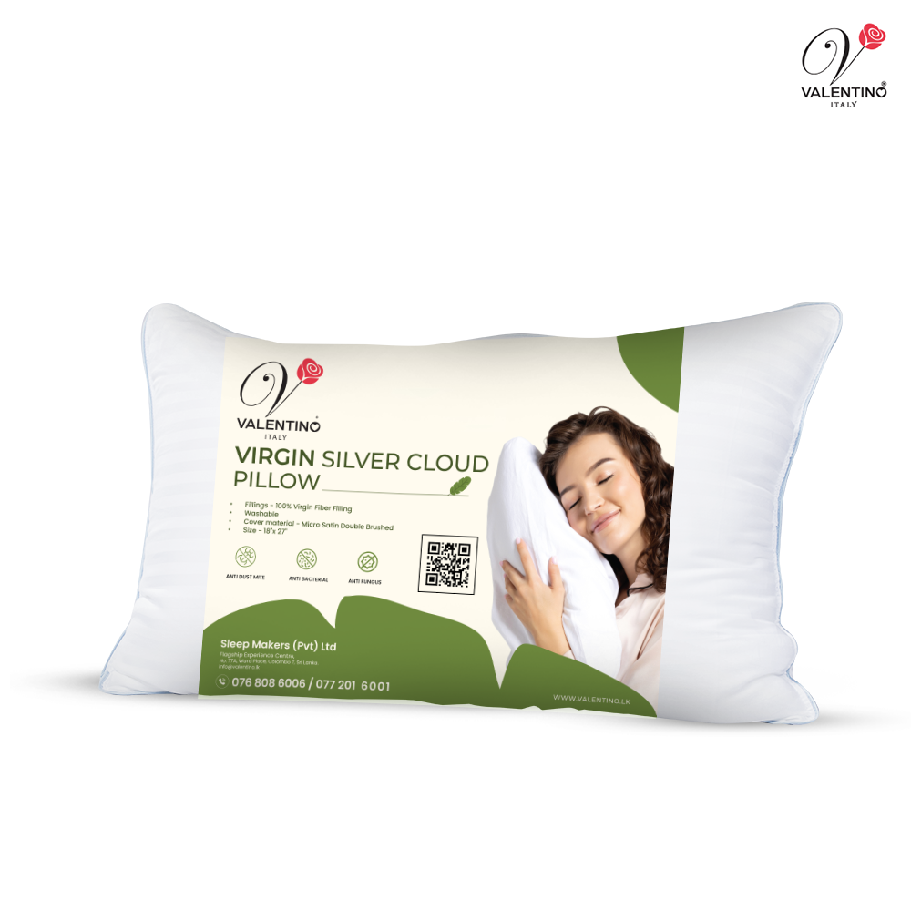 Valentino Virgin Silver Cloud Pillow White 20" X 30" | Daraz.lk