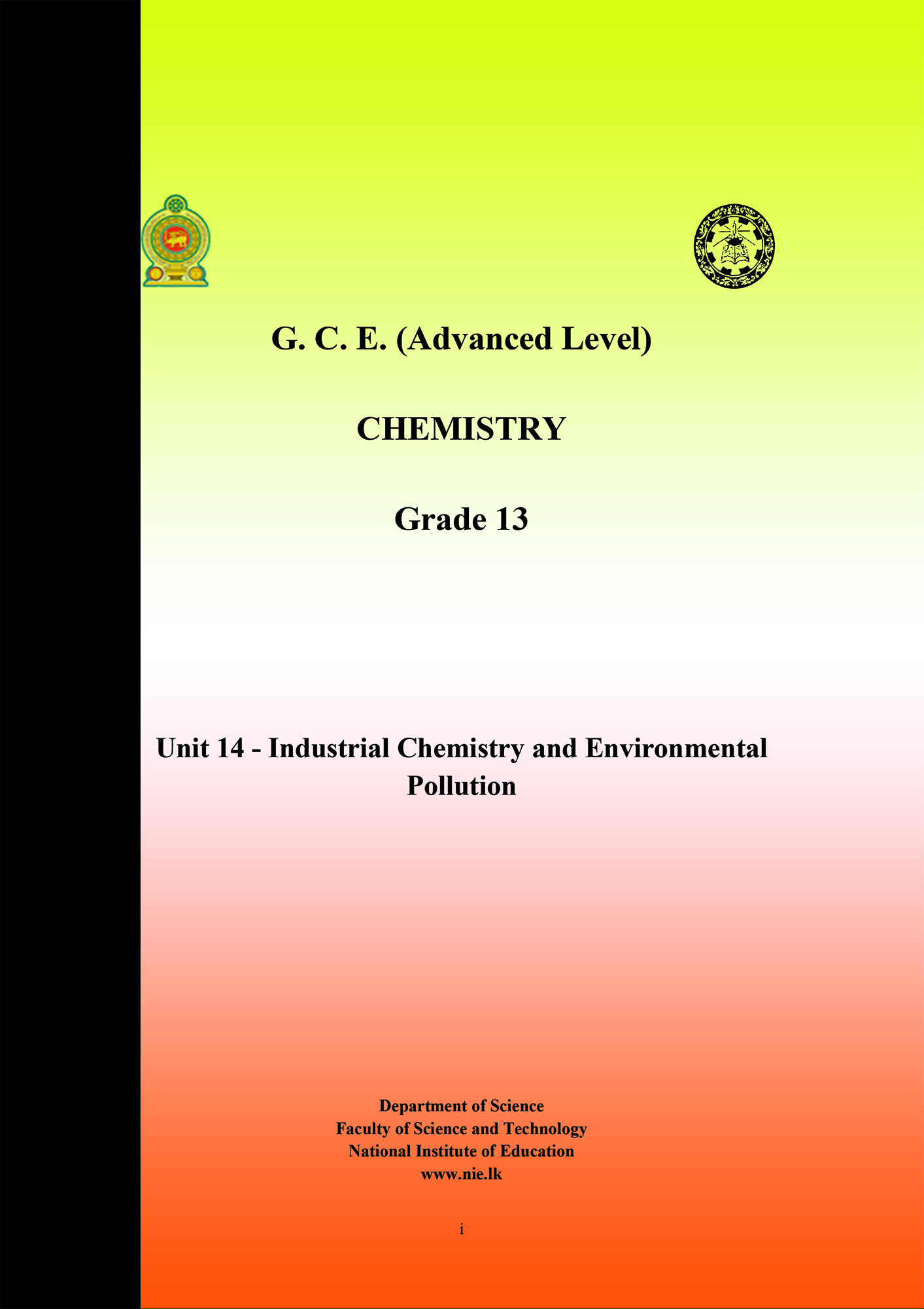 Unit 14 - Advanced Level Chemistry Resource Book - English Medium ...