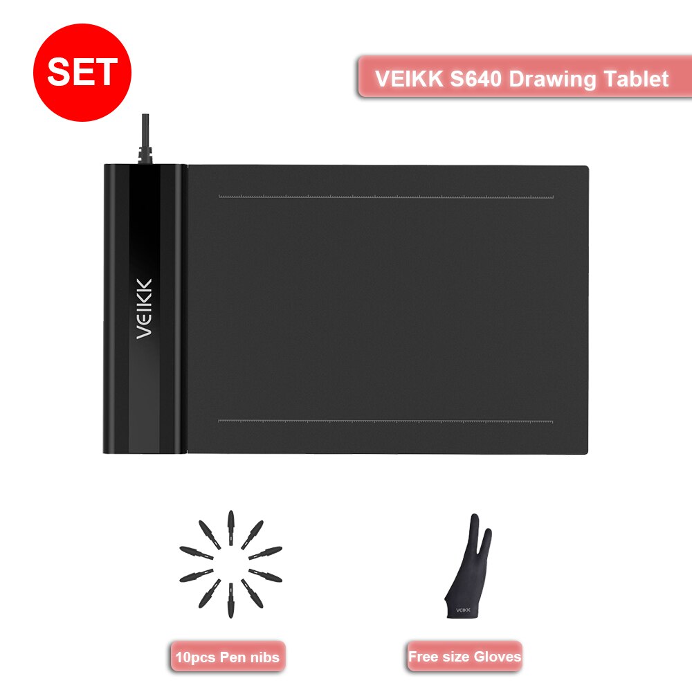 VEIKK S640 Graphic Tablets Drawing Board 6*4 inch Design Tablet 8192 Levels Pressure Passive ...