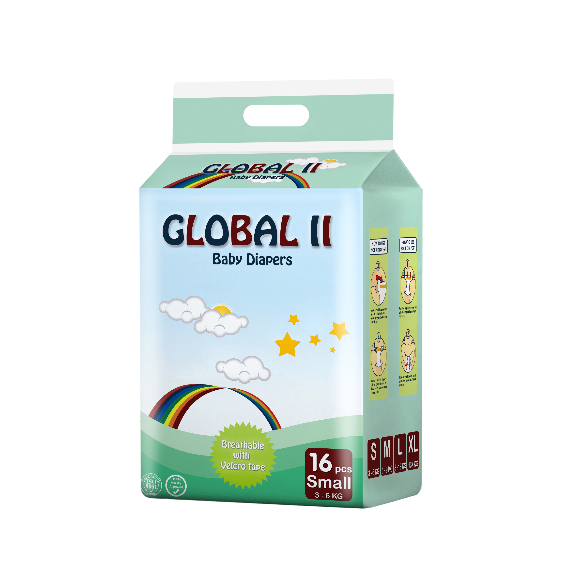 Global II Baby Diapers 16pcs Small (3kg -6kg) | Daraz.lk