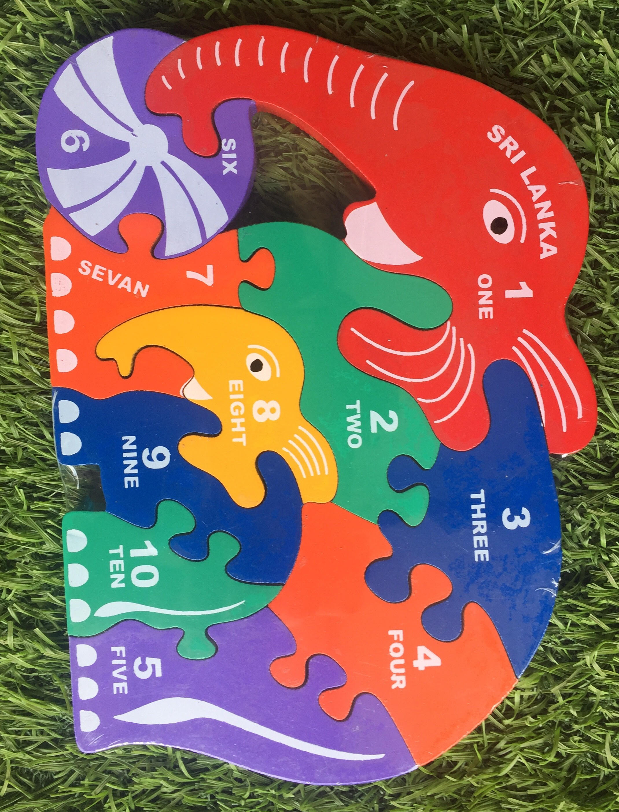 Kids Puzzle Elephant/Wooden Elephant Family Puzzle/Numbers/Medium ...