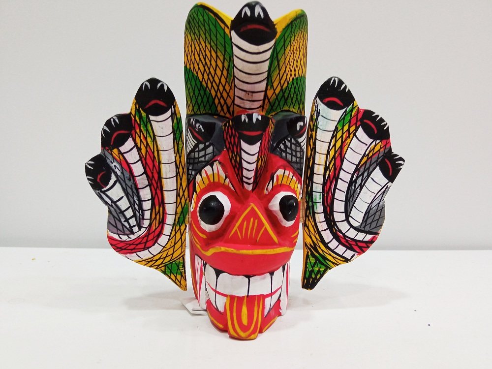 Wood Hand Made Traditional Devils Mask 6" Naga Raksha mask | Daraz.lk