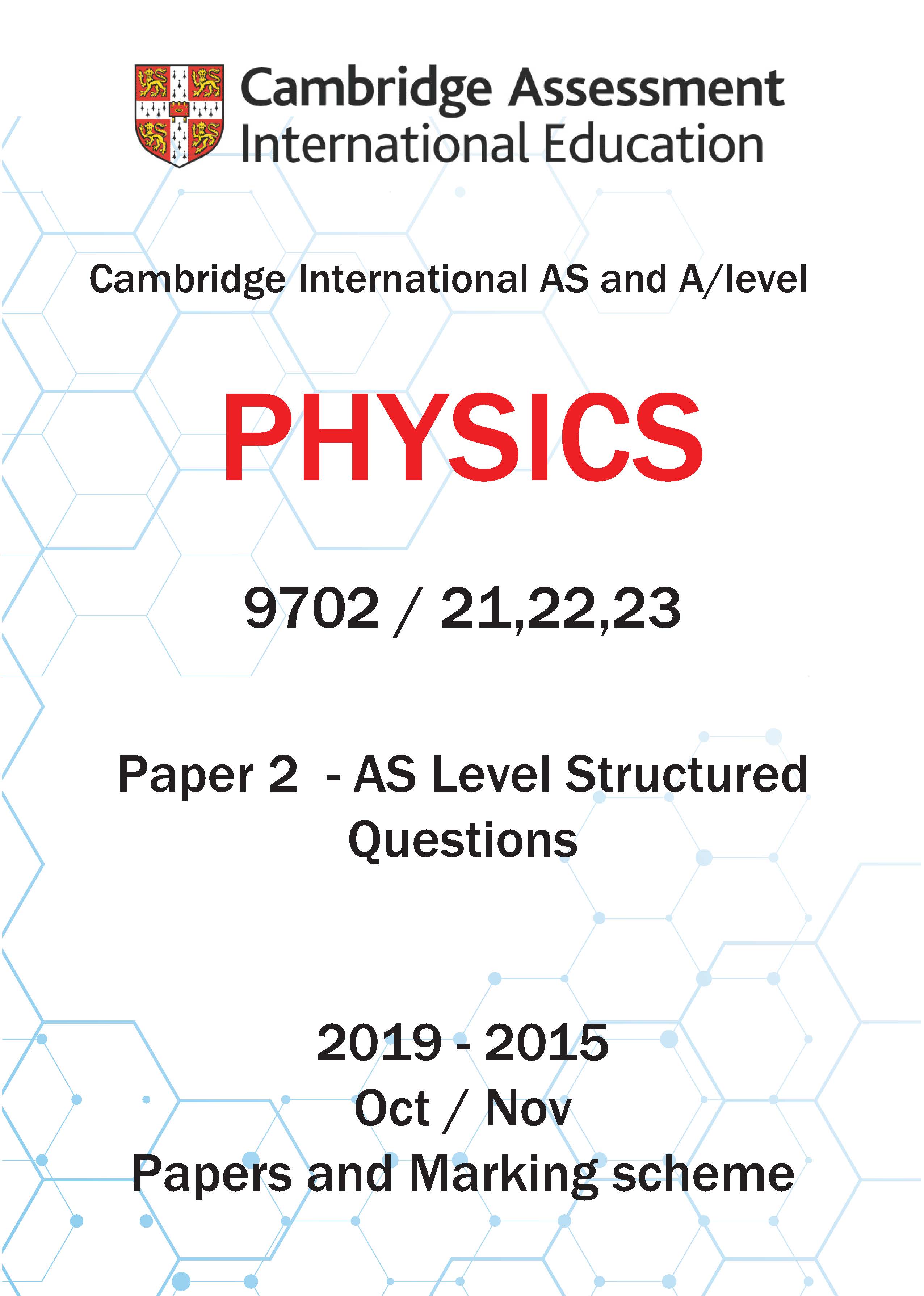 Cambridge International AS And A Level Oct/Nov - Physics Past Paper 2 ...