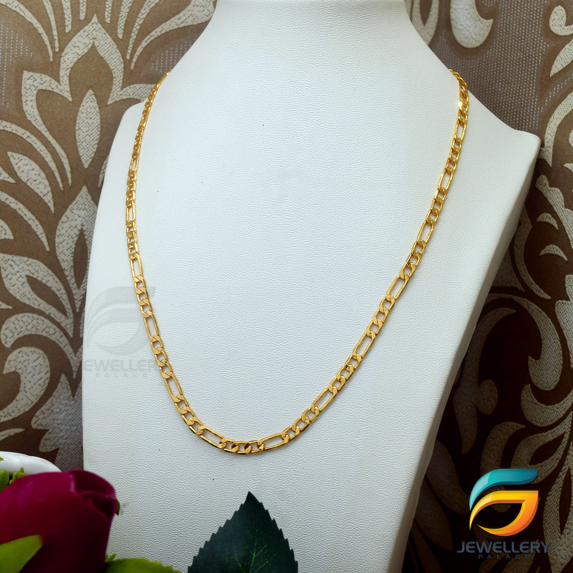 Góld Plated Flat 04mm Lara Chain Guaranteed 18/24 inch Stylish Design ...